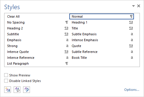 Managing Word Styles